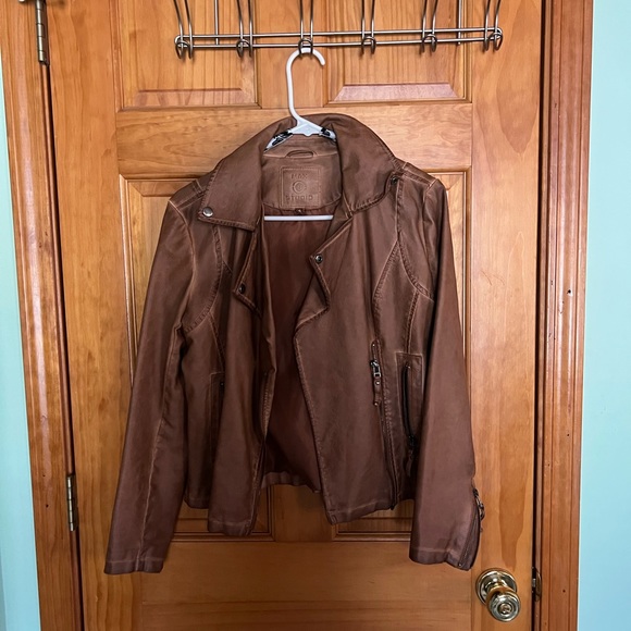 Max Studio | Jackets & Coats | Camel Faux Leather Jacket | Poshmark